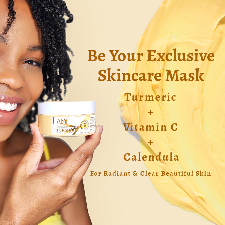 ANAIRUI Natural Turmeric Clay Face Mask for Acne Prone Skin, Brighten